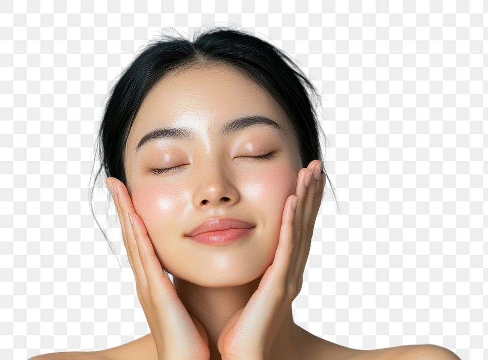 PNG Touching skin woman face | Free PNG - rawpixel