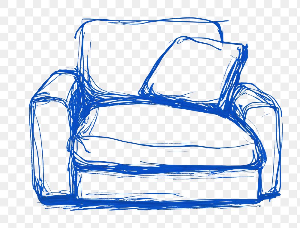 PNG Outline Futon drawing furniture | Free PNG - rawpixel