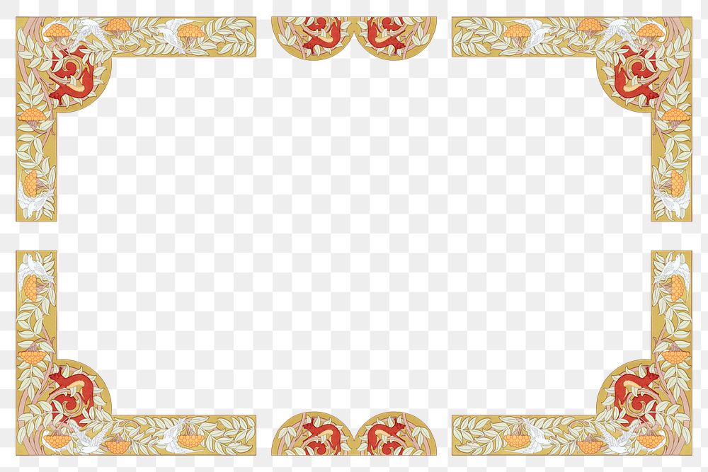 Vintage leafy png frame sticker, | Premium PNG - rawpixel