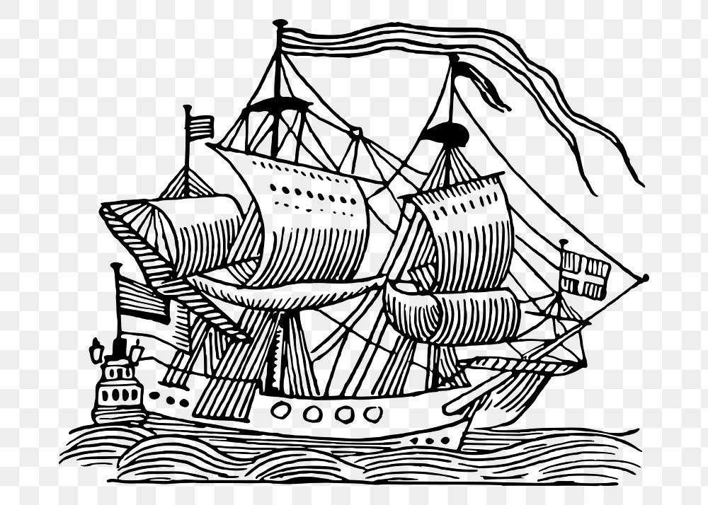 Sailing ship png sticker illustration, | Free PNG - rawpixel