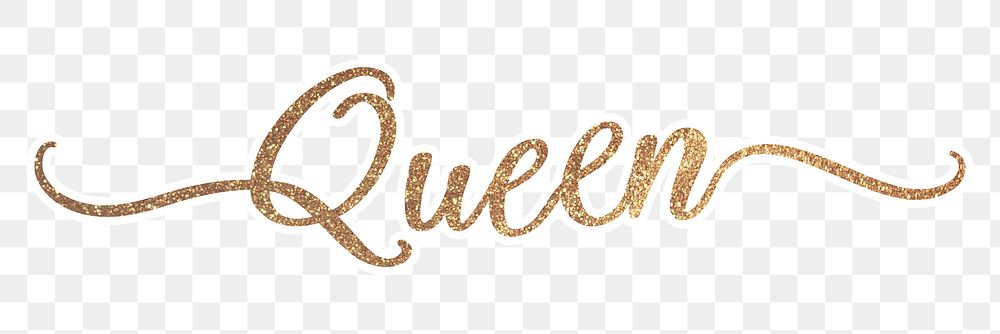PNG queen word, gold glittery | Premium PNG - rawpixel