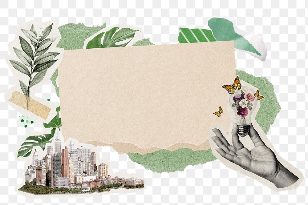 Green city png frame, environment | Premium PNG - rawpixel