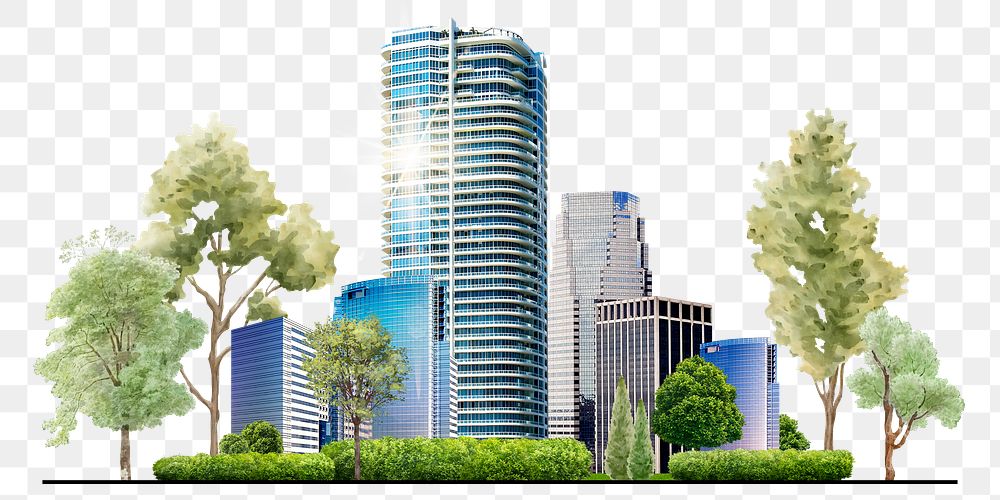 City living png border, futuristic | Premium PNG - rawpixel