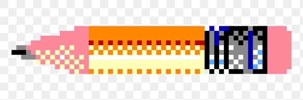 Pencil pixel art png illustration, | Free PNG - rawpixel