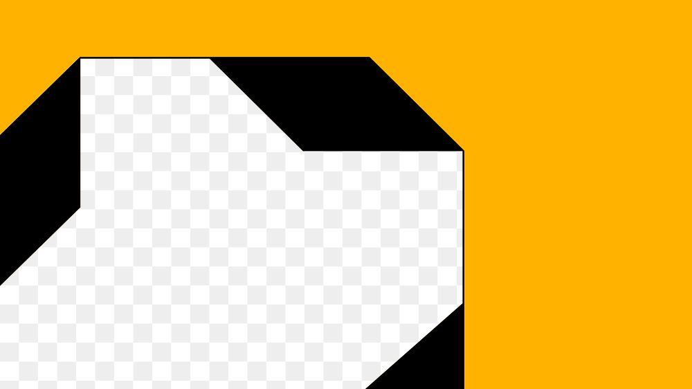 Yellow abstract png frame, yellow | Premium PNG - rawpixel