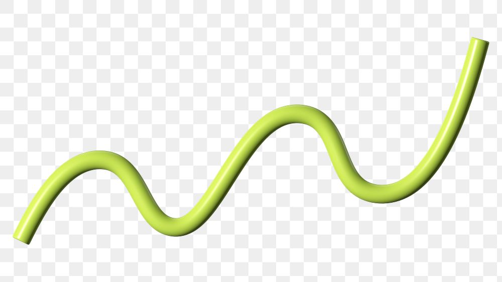 3D green squiggle png, wavy | Premium PNG - rawpixel