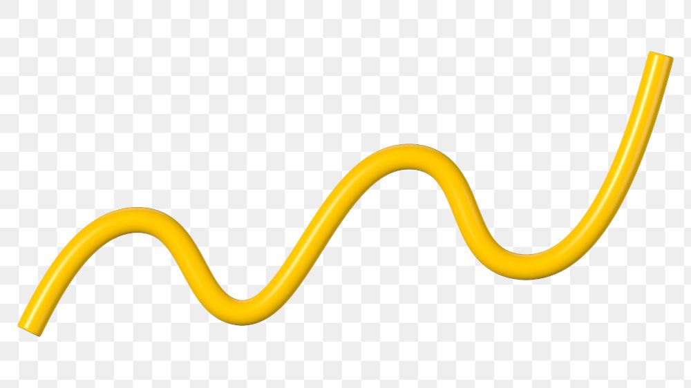 3D yellow squiggle png, wavy | Free PNG - rawpixel