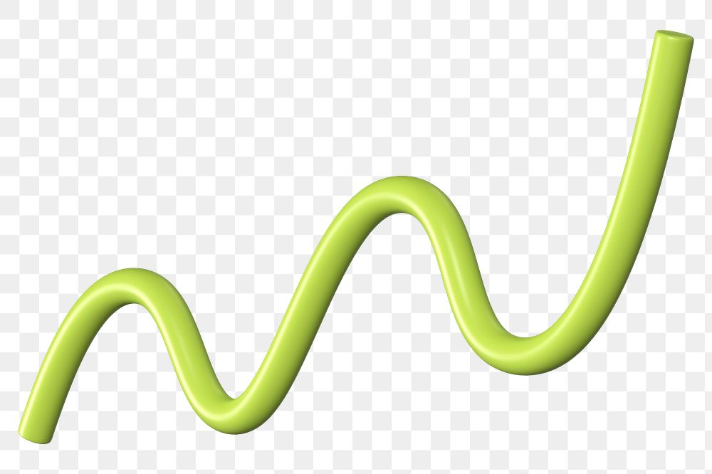 3D green squiggle png, wavy | Premium PNG - rawpixel
