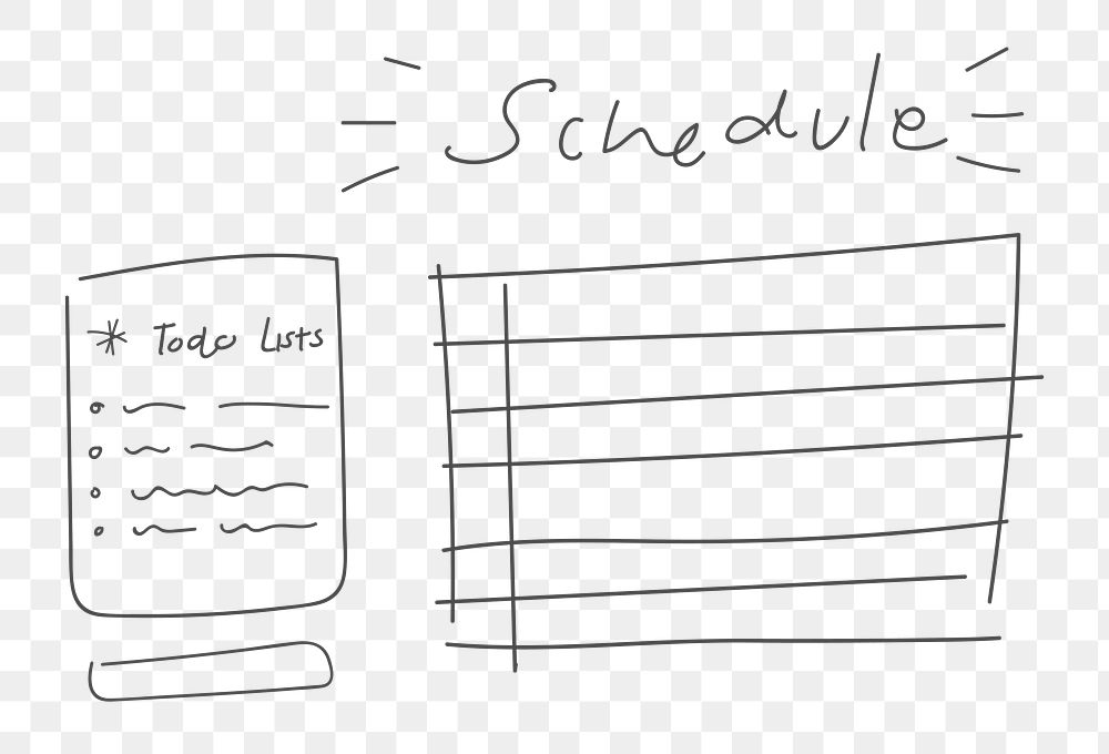 Schedule doodle png sticker, transparent | Premium PNG Illustration ...