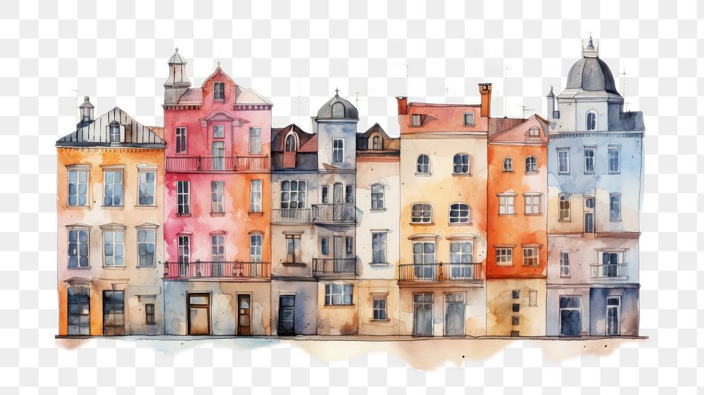 PNG Architecture building painting house. | Free PNG - rawpixel