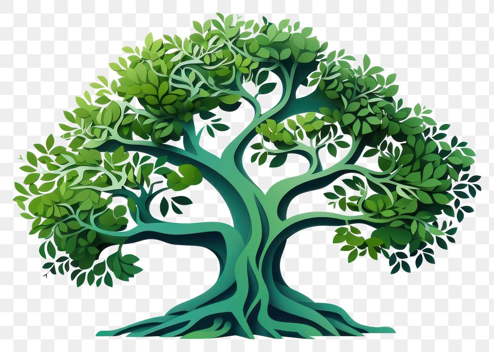 PNG Tree plant green white | Free PNG - rawpixel