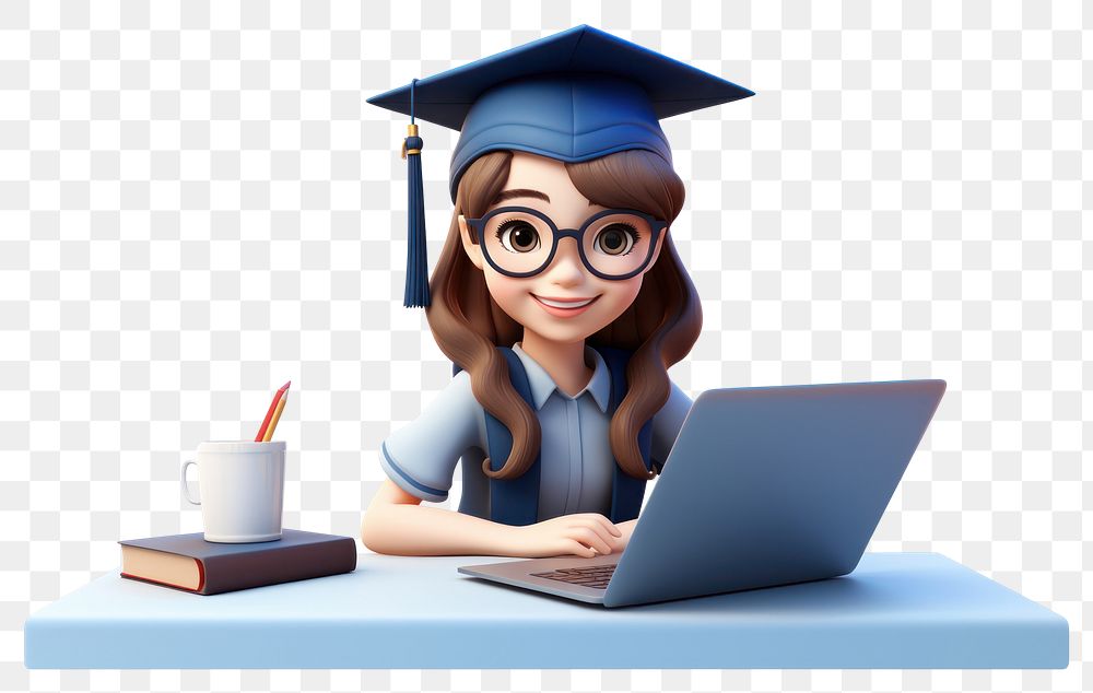 PNG Student graduation computer reading | Premium PNG - rawpixel