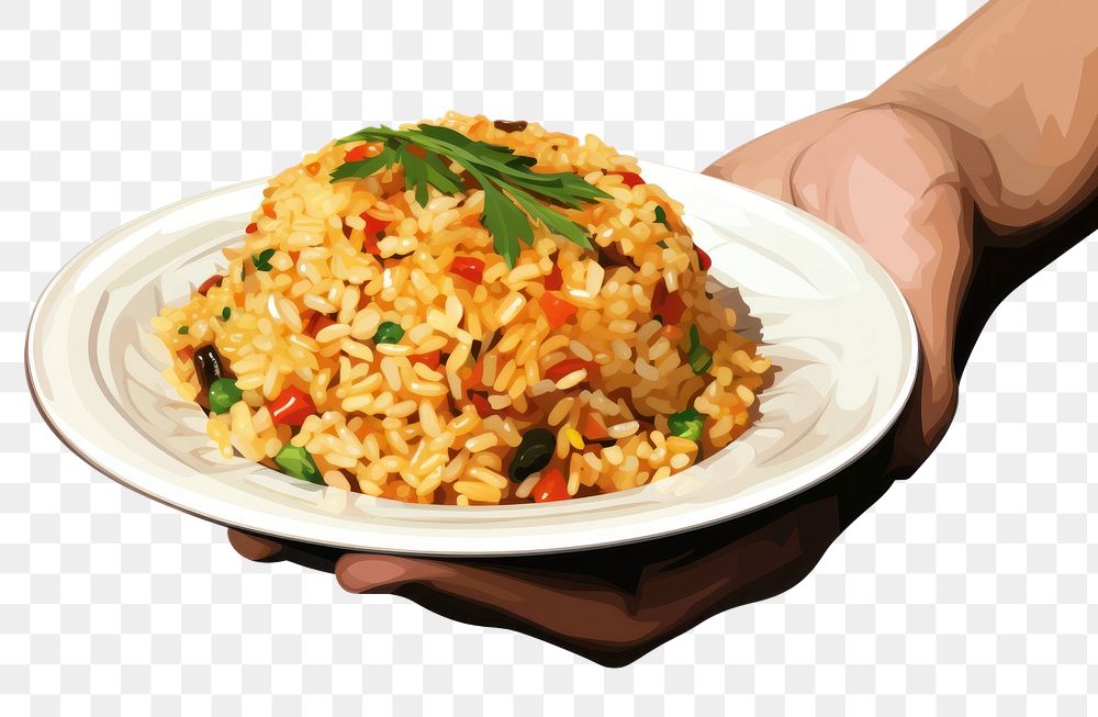 PNG Rice plate food hand. | Premium PNG - rawpixel