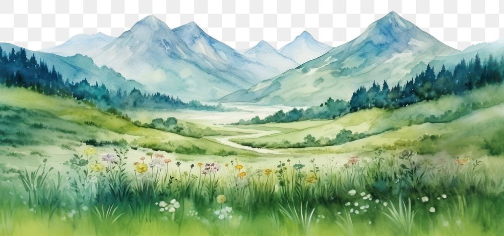 PNG Wilderness landscape grassland panoramic | Free PNG - rawpixel