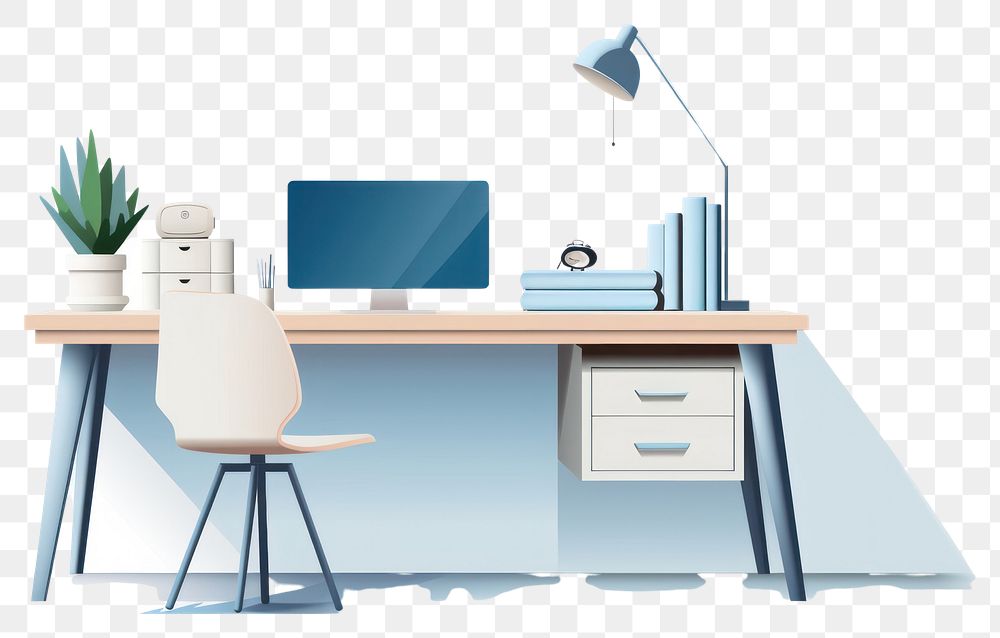 PNG Furniture computer table chair. | Premium PNG - rawpixel