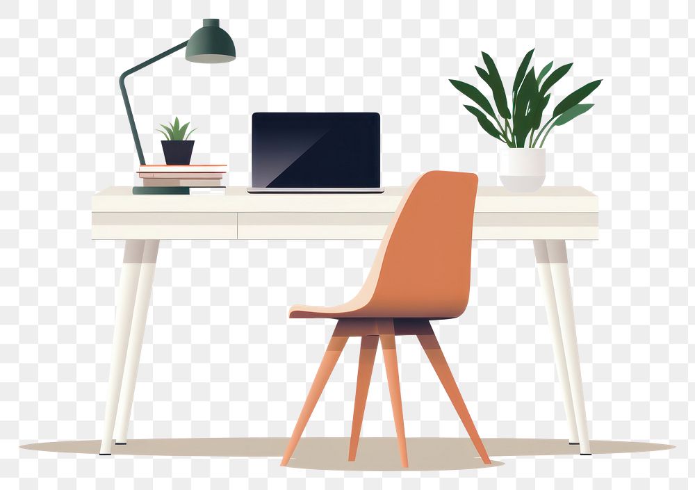 PNG Furniture computer table chair. | Free PNG - rawpixel