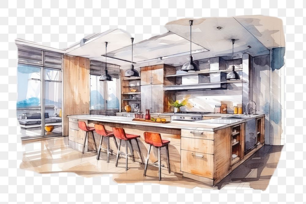 PNG Architecture furniture building kitchen. | Free PNG - rawpixel