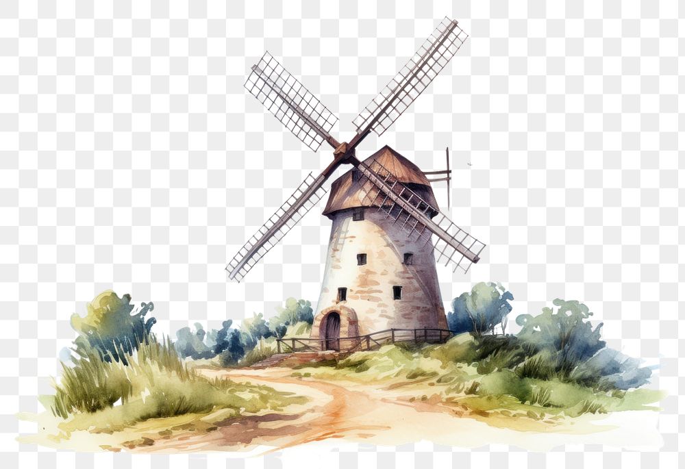 PNG Windmill outdoors architecture watermill. | Premium PNG - rawpixel