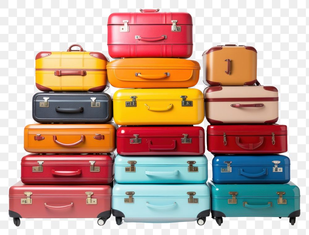 PNG Suitcase luggage organization repetition. | Premium PNG - rawpixel