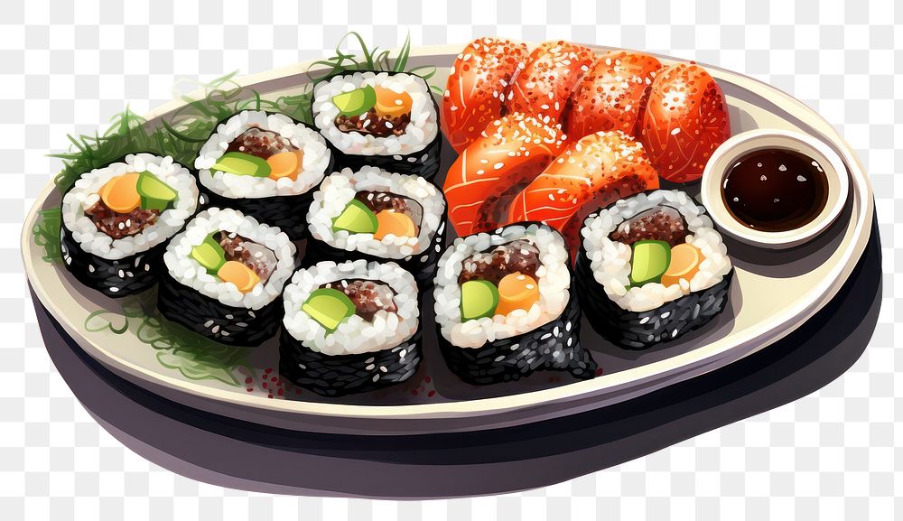 PNG Sushi plate food rice | Premium PNG - rawpixel