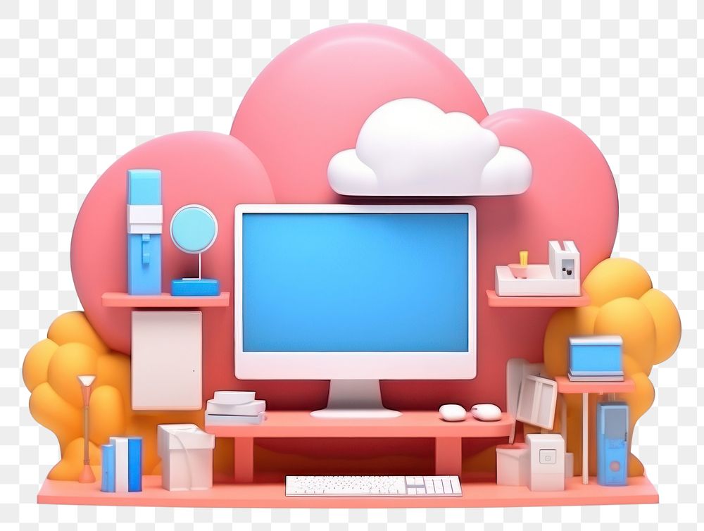 PNG Furniture computer cartoon electronics. | Premium PNG - rawpixel