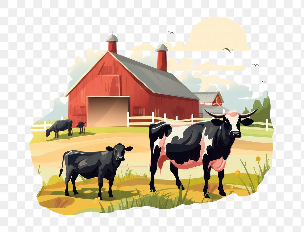 PNG Farm cow livestock outdoors. | Free PNG - rawpixel