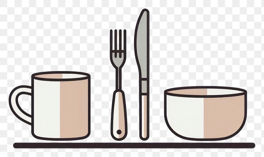 PNG Spoon fork cup tableware. | Premium PNG - rawpixel