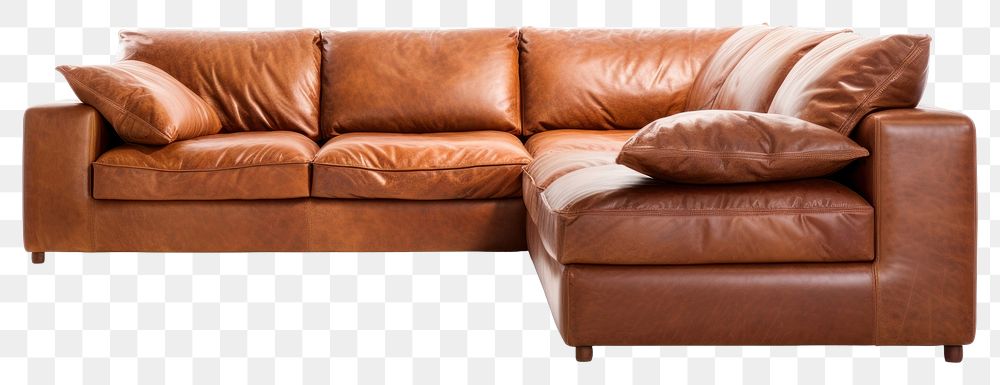 PNG Sectional leather sofa furniture | Premium PNG - rawpixel