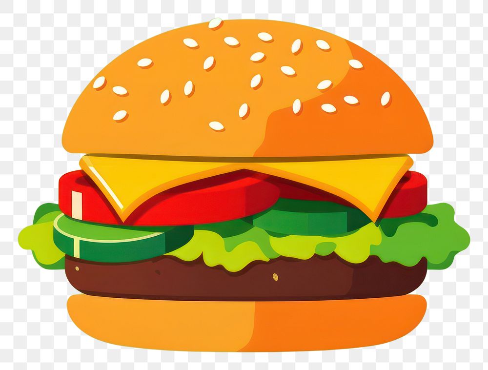 PNG Burger cartoon food hamburger. | Premium PNG - rawpixel