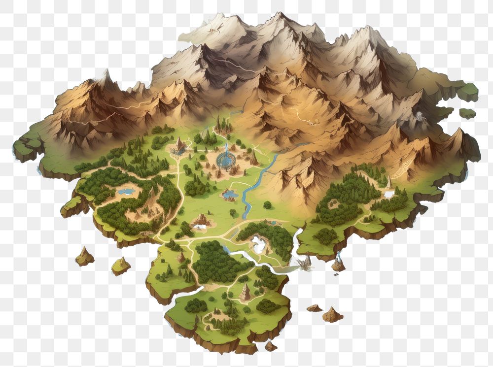 PNG Map landscape outdoors plant. | Free PNG - rawpixel