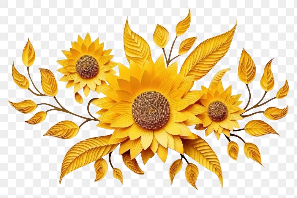 PNG Sunflower pattern plant inflorescence. | Premium PNG - rawpixel