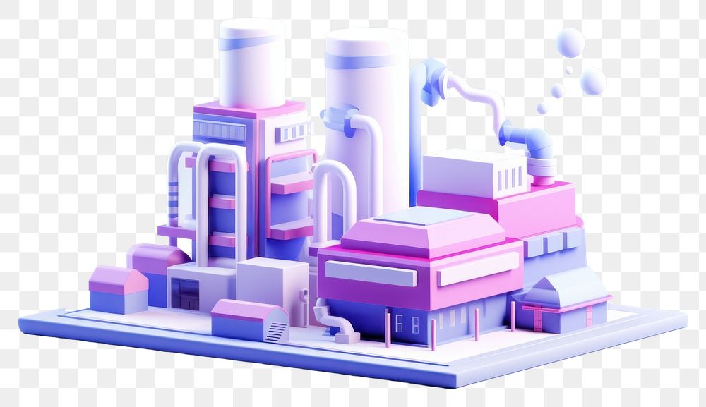 PNG City factory purple pink | Free PNG - rawpixel