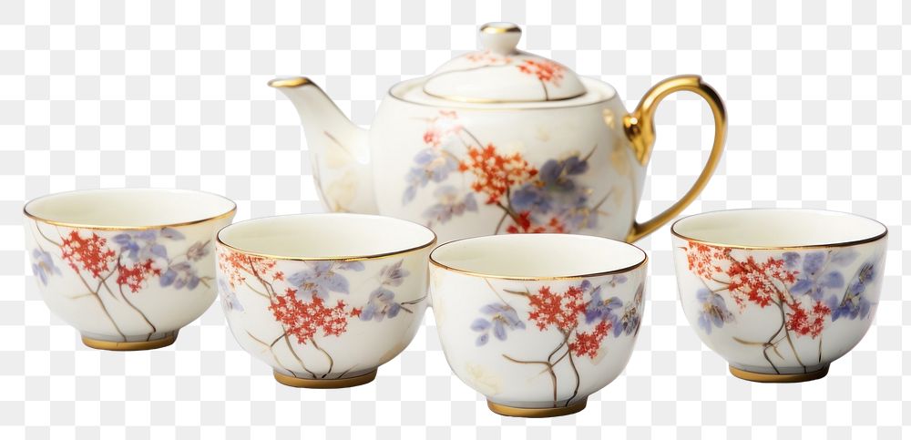 PNG Tea cup set porcelain | Free PNG - rawpixel