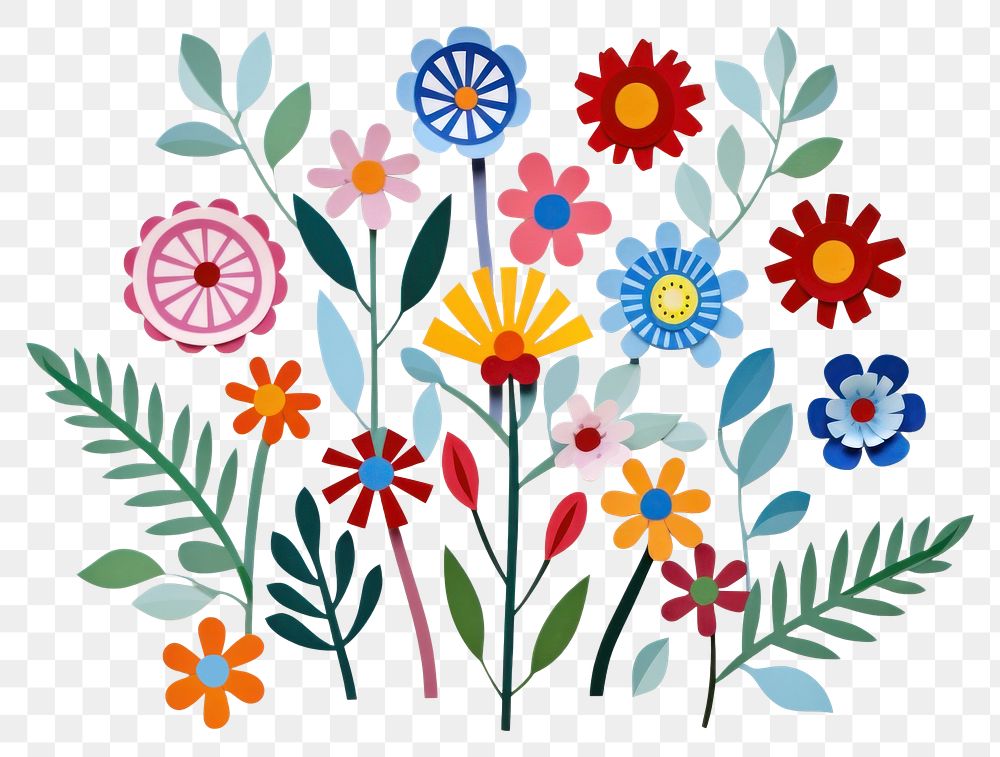 PNG Flowers pattern craft plant. | Premium PNG - rawpixel