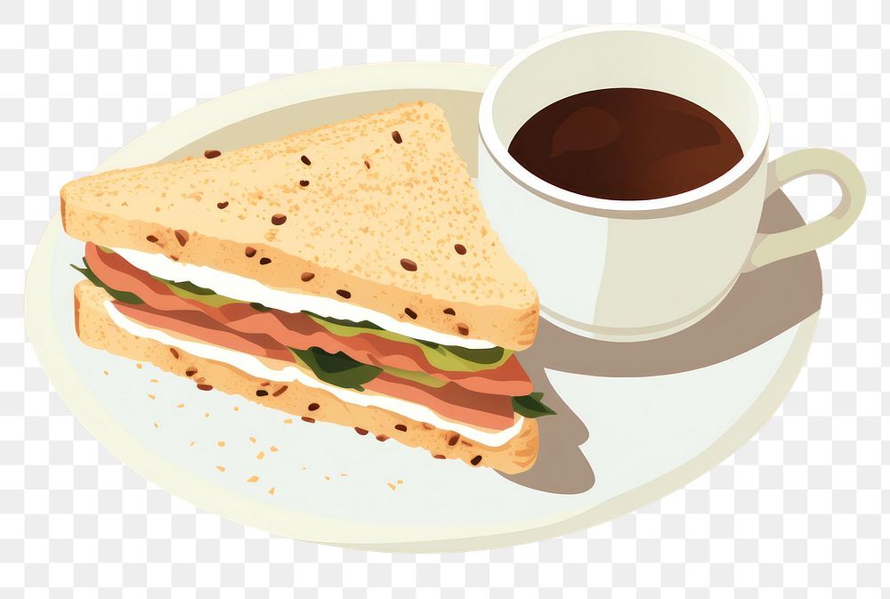 PNG Breakfast sandwich drink food. | Free PNG - rawpixel