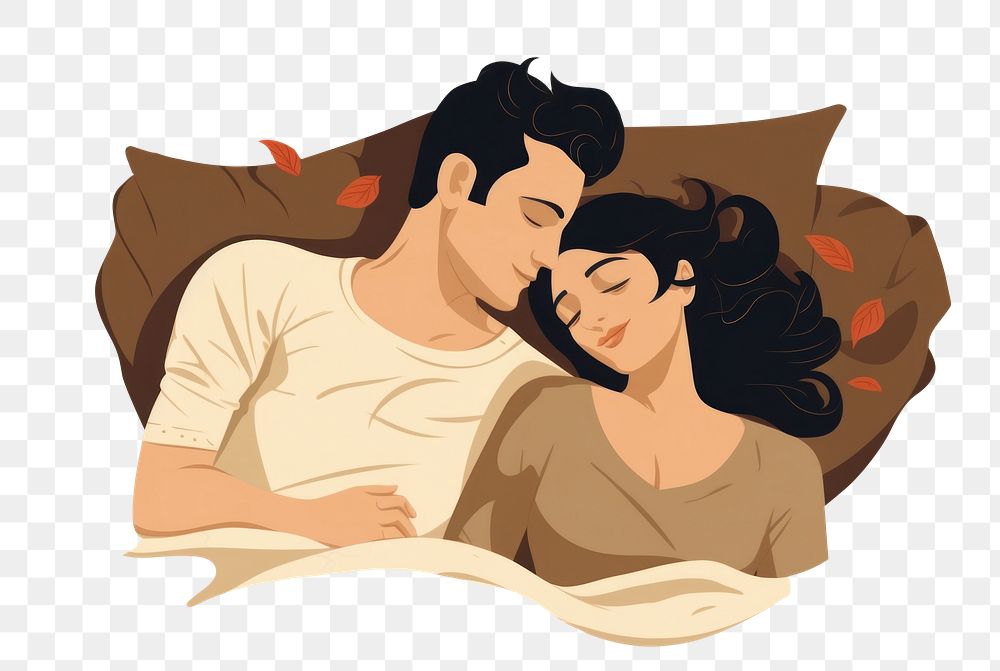 PNG Female adult bed affectionate. | Free PNG - rawpixel