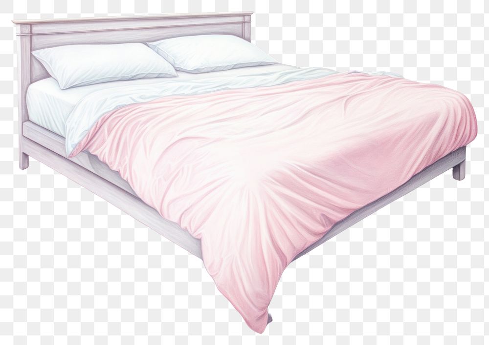 PNG Bed furniture drawing white | Premium PNG - rawpixel