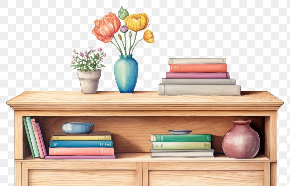 PNG Wooden sideboard table furniture | Premium PNG - rawpixel