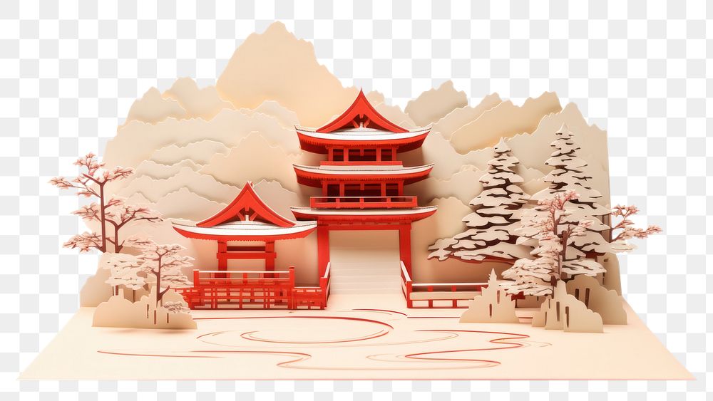 PNG Japanese postcard architecture building | Premium PNG - rawpixel