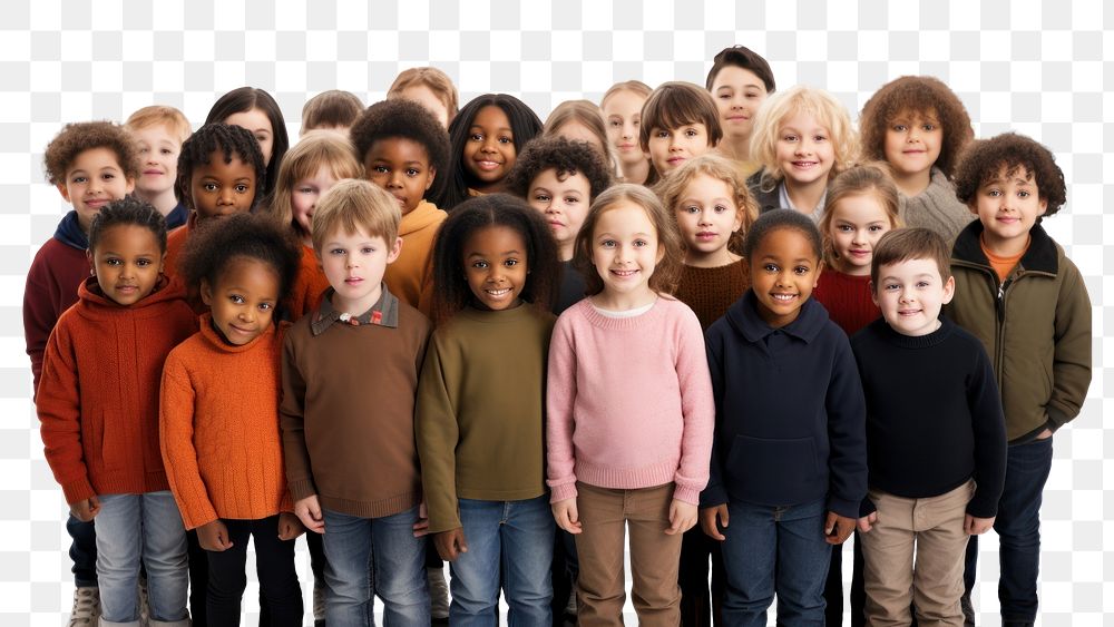 PNG Diverse kids crowd portrait | Premium PNG - rawpixel