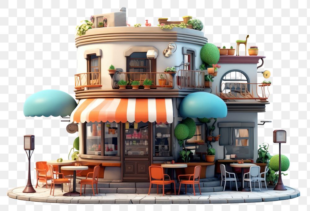 PNG Architecture restaurant building table. | Free PNG - rawpixel