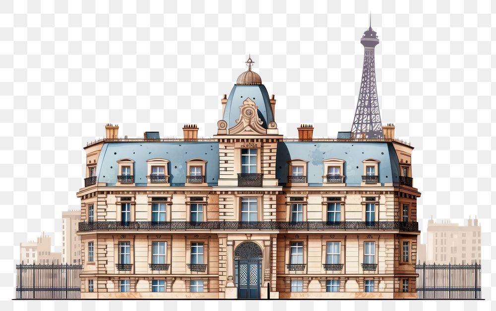 PNG French building architecture tower | Premium PNG - rawpixel