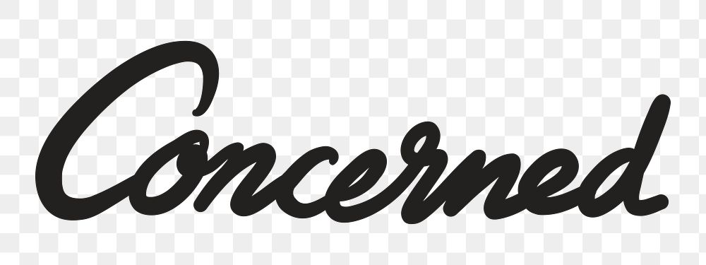 Concerned png word element typography, | Premium PNG Illustration ...