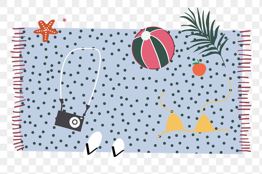 Beach mat png, transparent background | Premium PNG - rawpixel