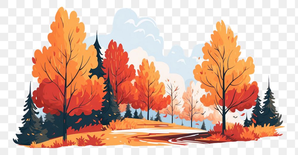 PNG Colorful autumn maple trees | Free PNG - rawpixel