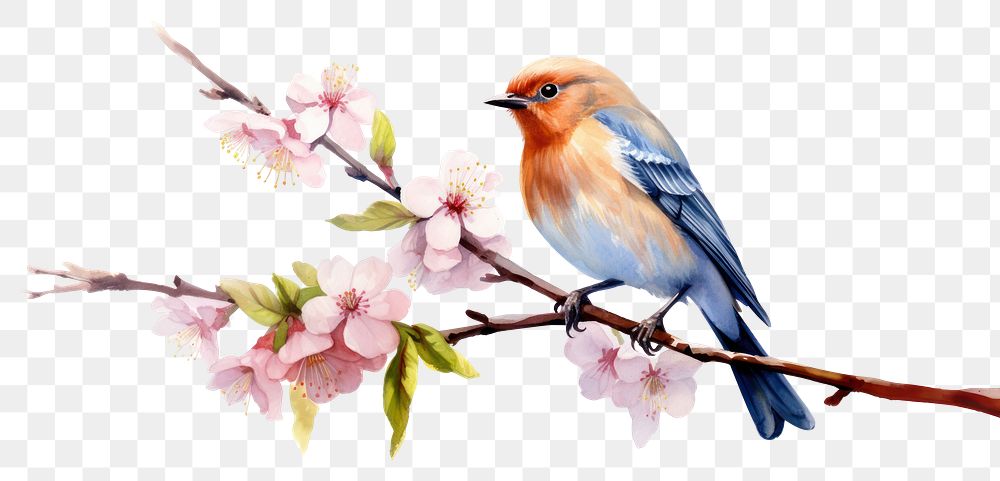 PNG Bird outdoors blossom flower | Premium PNG - rawpixel