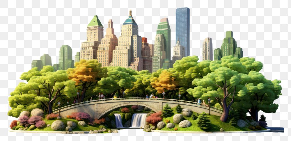 PNG Central park architecture landscape | Free PNG - rawpixel