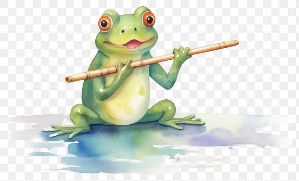 PNG Ribbit playing Flute animal | Free PNG - rawpixel