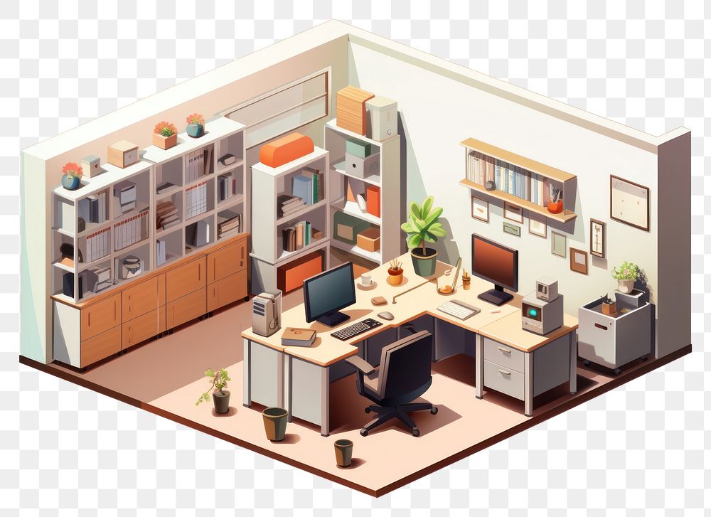 PNG Office room furniture computer | Free PNG - rawpixel