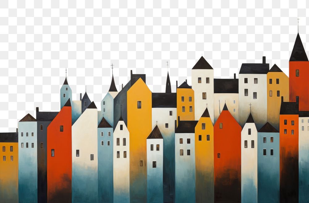 PNG Painting art architecture building | Premium PNG - rawpixel